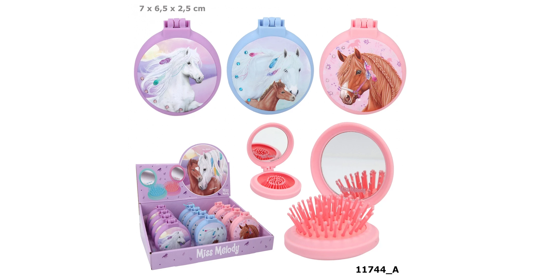 Miss Melody Összecsukható Hajkefe, Lila - Haj kiegészítők