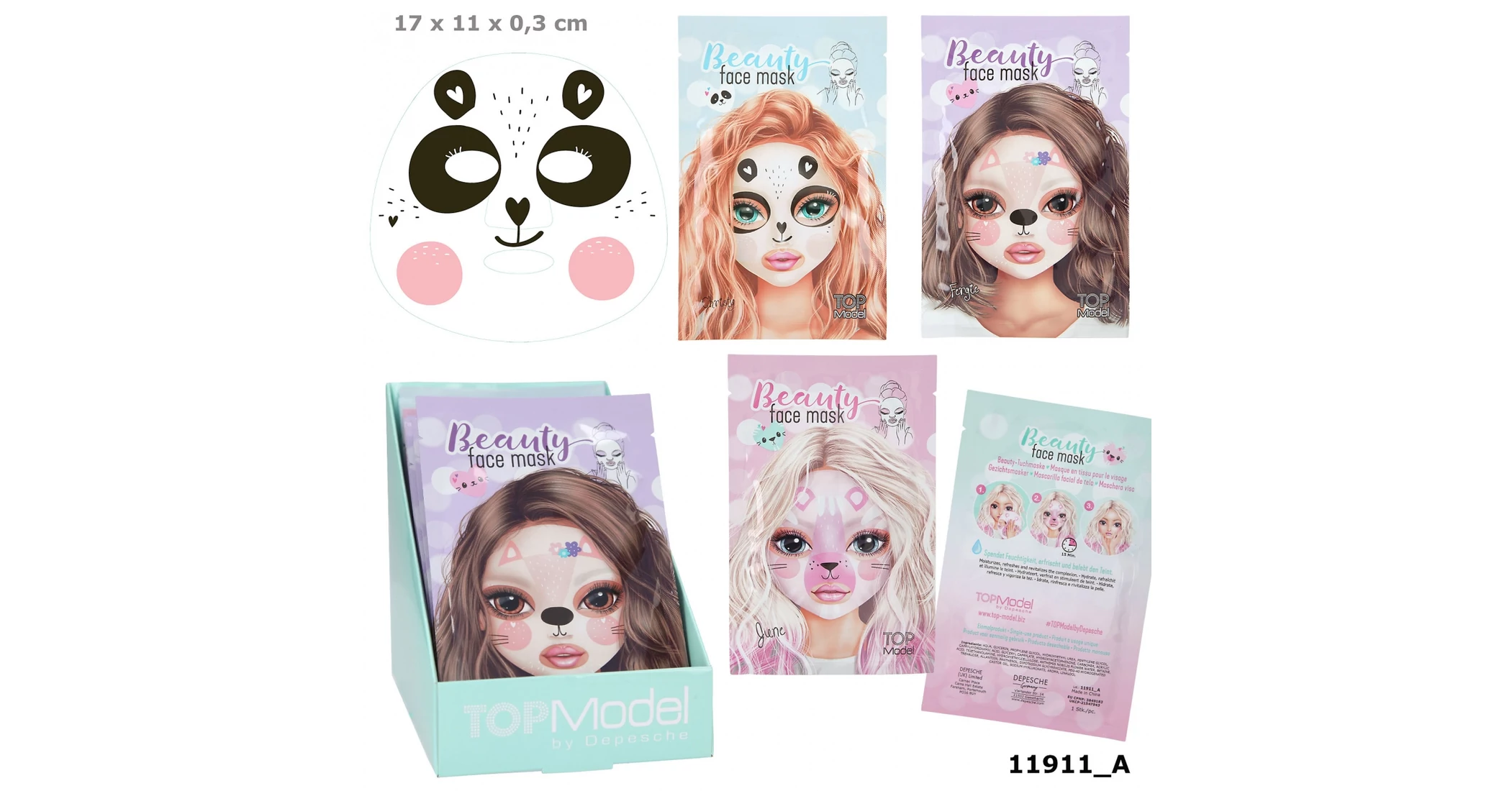 TOPModel Szépségmaszk, kék - panda - Smink kiegészítők