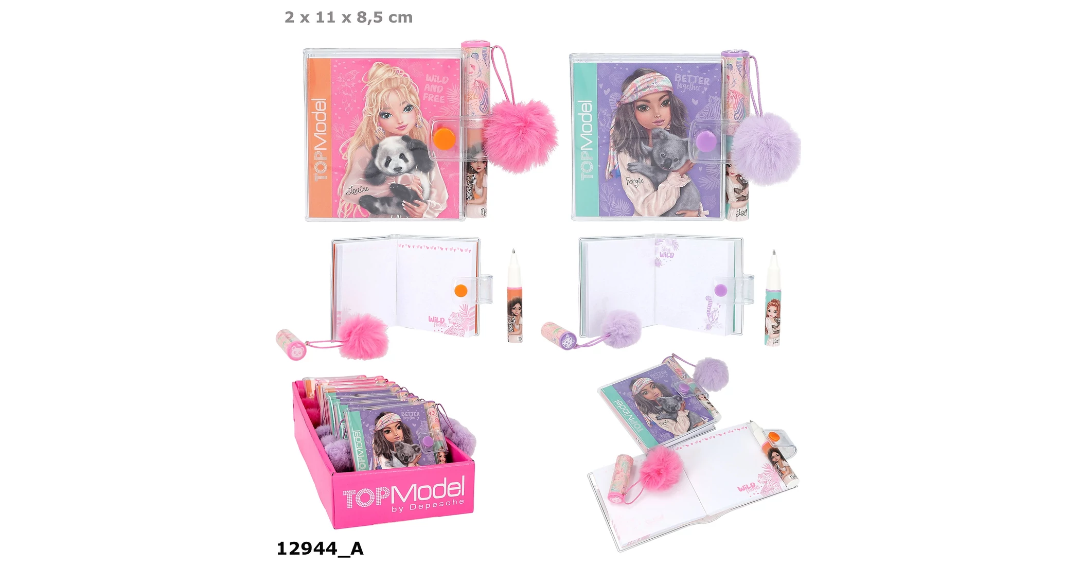 TOPModel Mini Notesz Golyóstollal, Rózsaszín WILD - Notesz