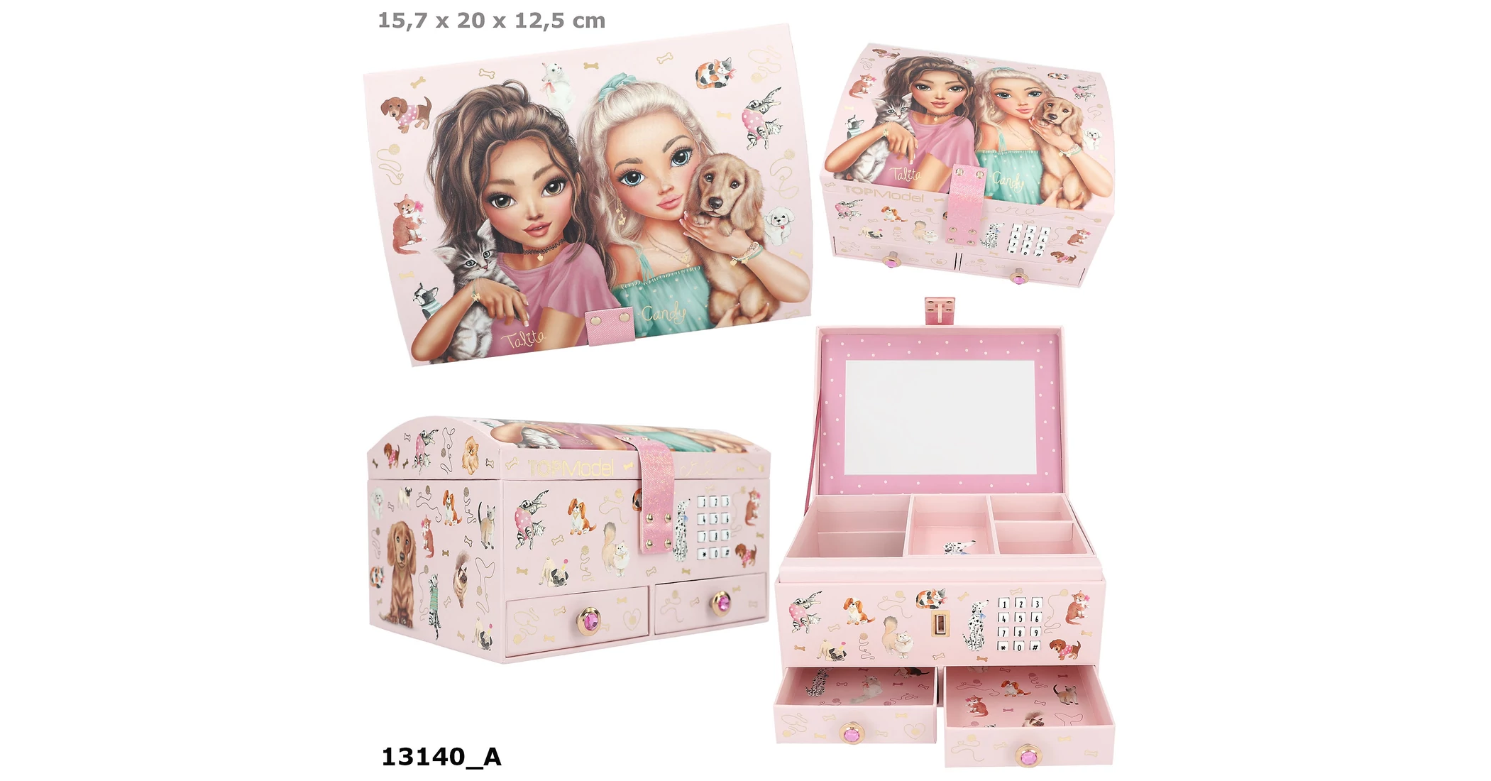 TOPModel Számkódos Titkos Ékszerdoboz Zenével KITTY and DOGGY - Ékszerdoboz / Doboz